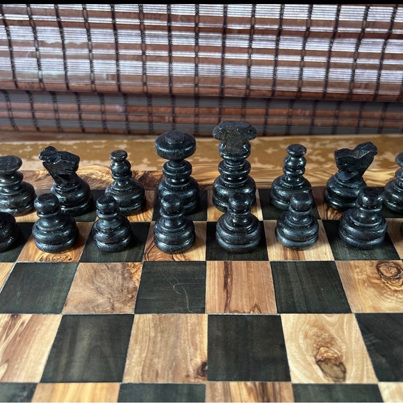 Games | New Rustic Handmade Rustic Olive Wood Chess Set 16 Board With ...